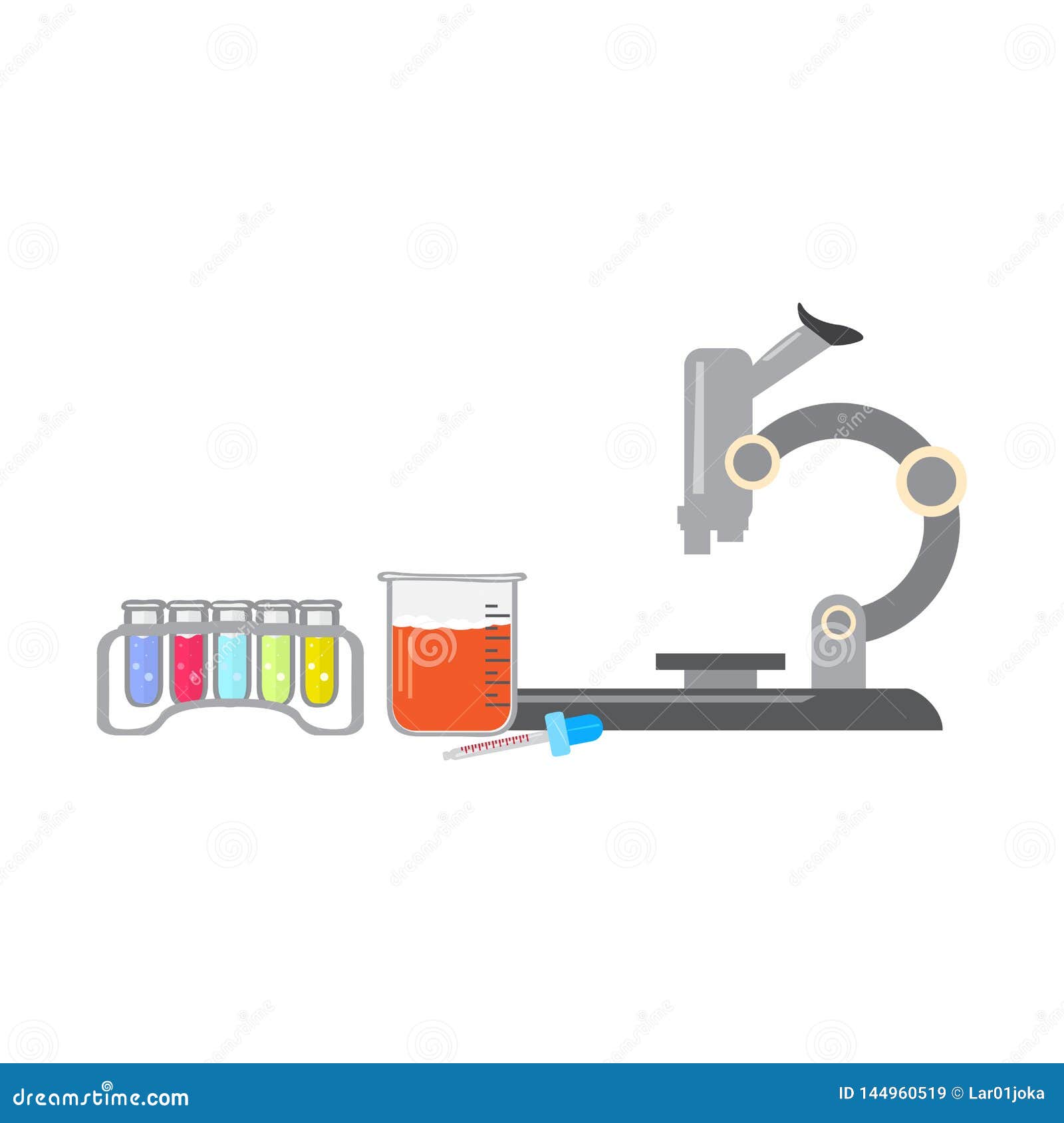 Test Tube Rack with a Microscope Stock Vector - Illustration of ...