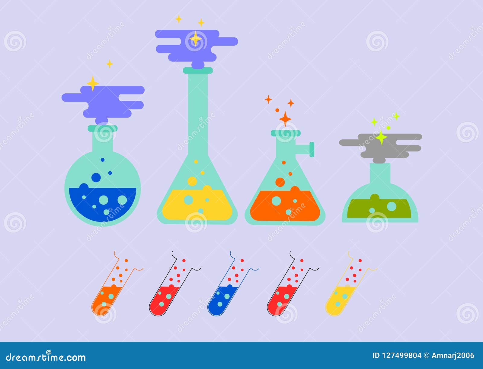 Test Tube and Science Tool in Laboratory, Vector Stock Illustration ...