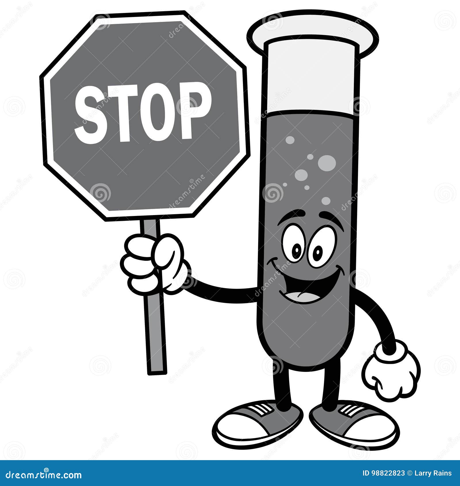 Test Tube with Stop Sign Illustration Stock Vector - Illustration of ...