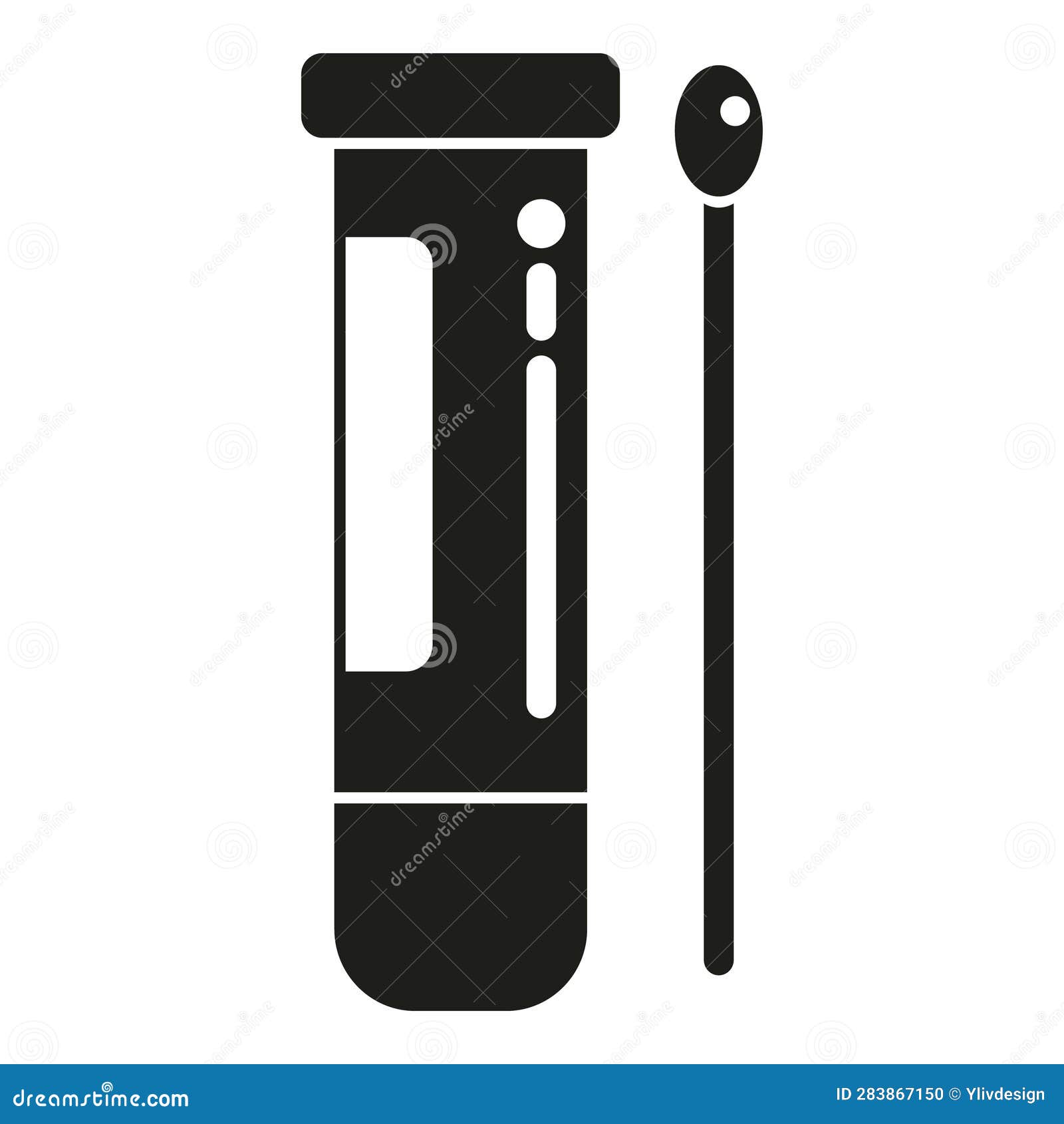 Test Tube Swab Icon Simple Vector. Lab Blood Sample Stock Vector ...