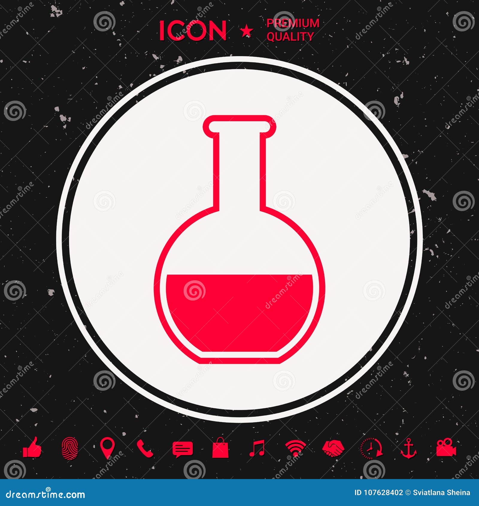 Test-tube symbol icon stock vector. Illustration of education - 107628402