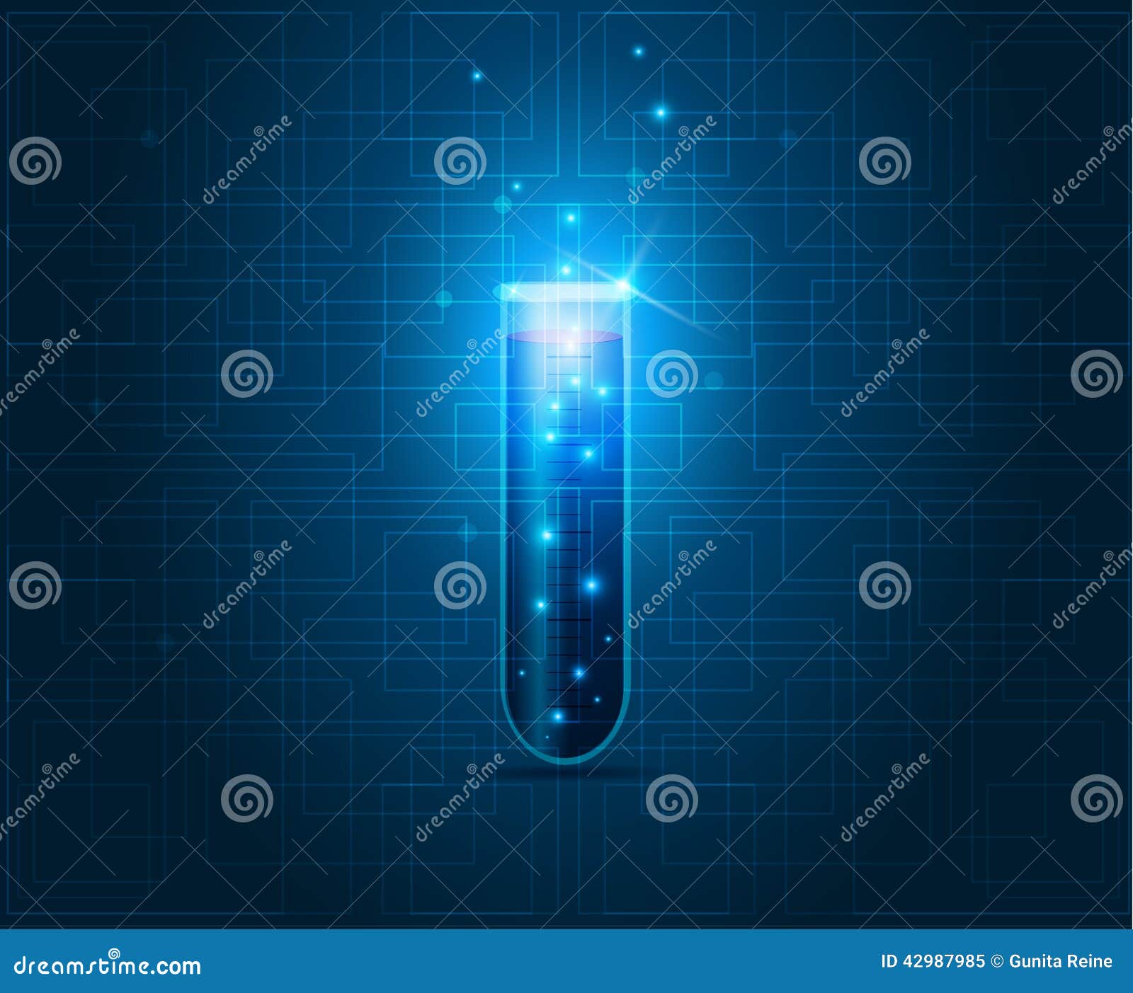 Test Tube on a Technology Background Stock Vector - Illustration of ...