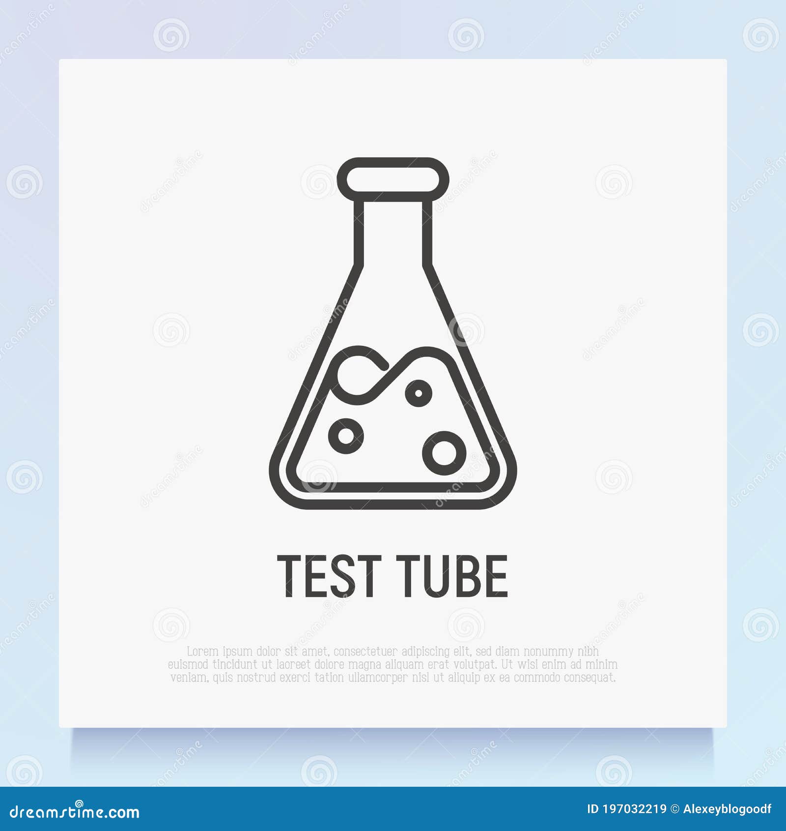 Test Tube Thin Line Icon. Symbol of Laboratory Stock Vector ...