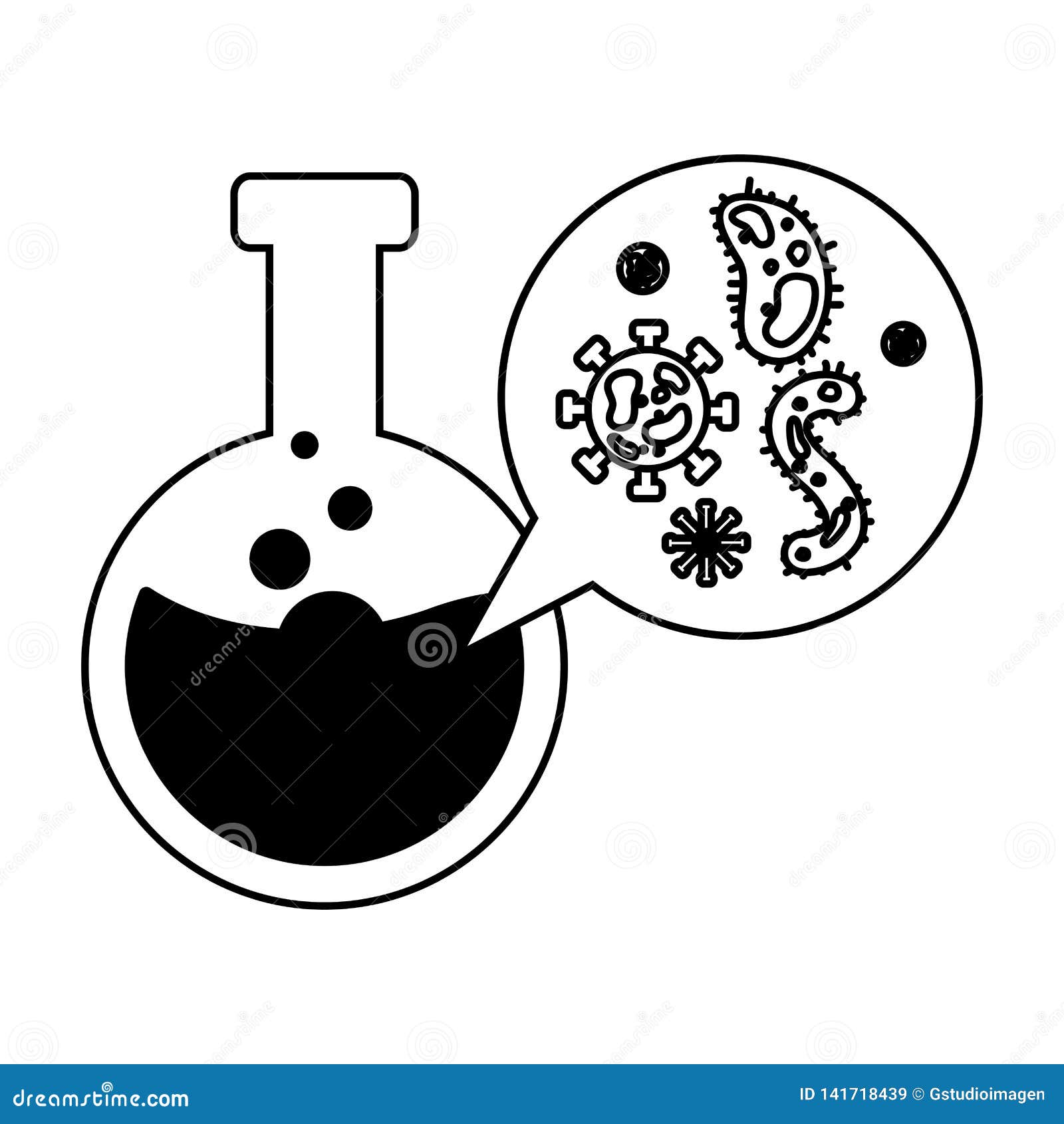 Test Tube Virus Cells Science Stock Vector - Illustration of laboratory ...