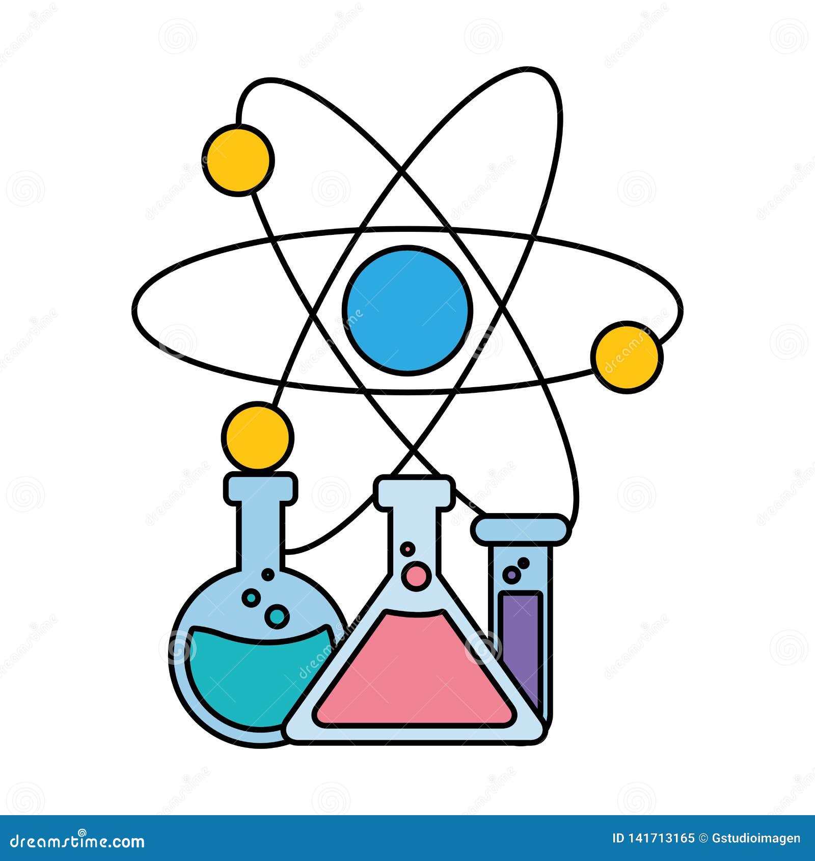 Test tubes atom science stock vector. Illustration of laboratory ...