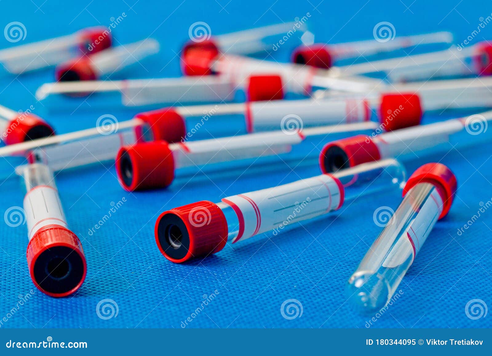 Test Tubes are Blank on a Blue Background for Analyses Stock Image ...