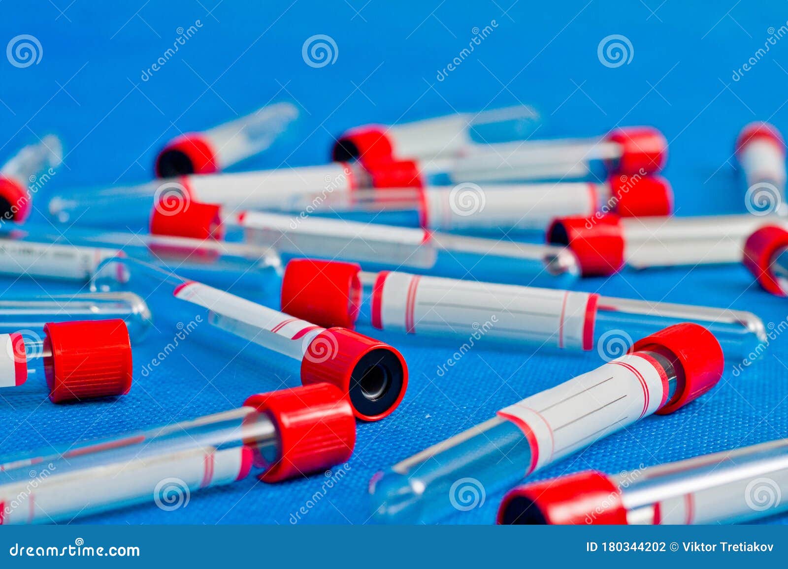 Test Tubes are Blank on a Blue Background for Analyses Stock Photo ...