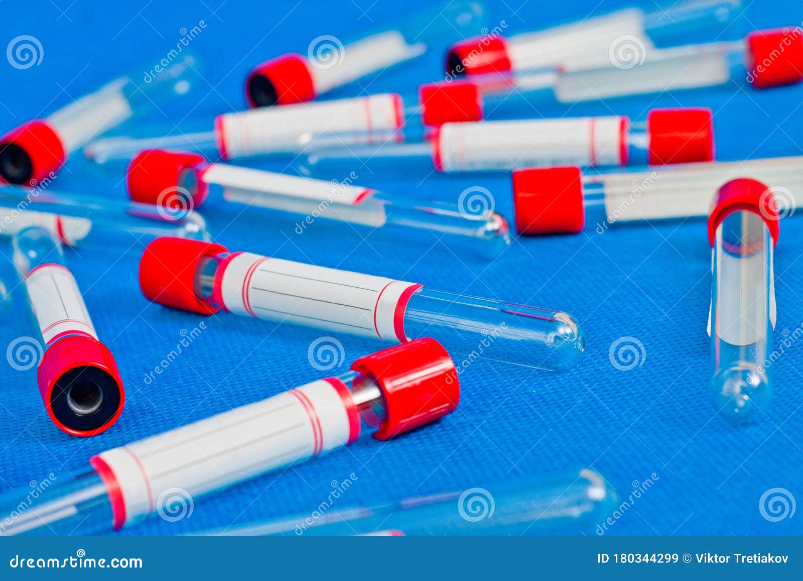 Test Tubes are Blank on a Blue Background for Analyses Stock Image ...