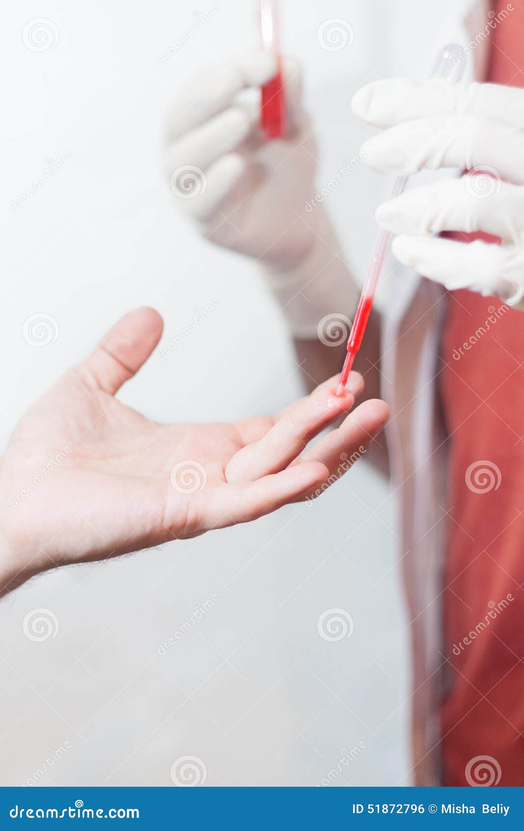 Test Tubes with Blood in Hand Isolated on White Stock Photo - Image of ...