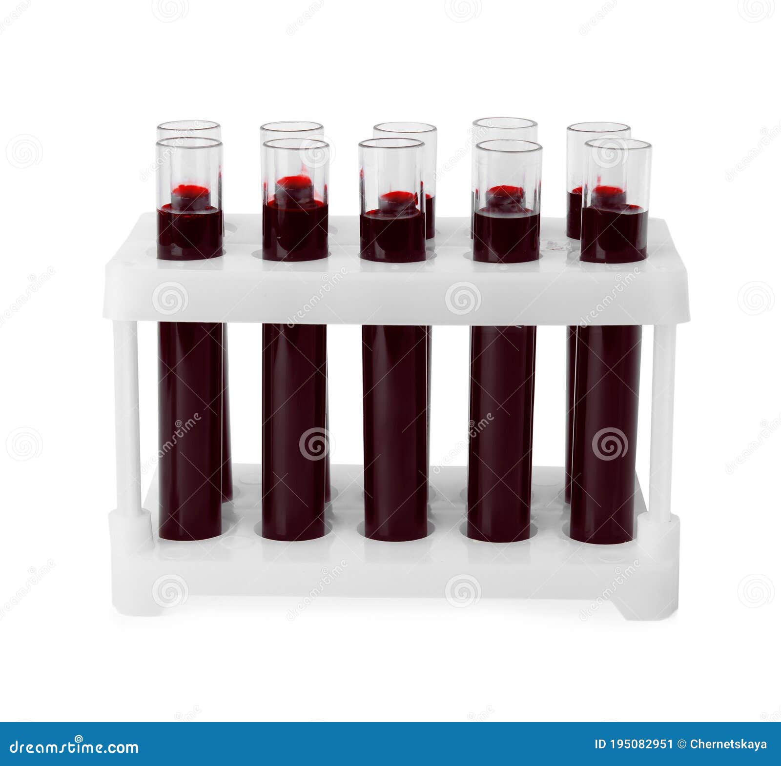Test Tubes with Blood Samples in Rack on Background. Laboratory ...