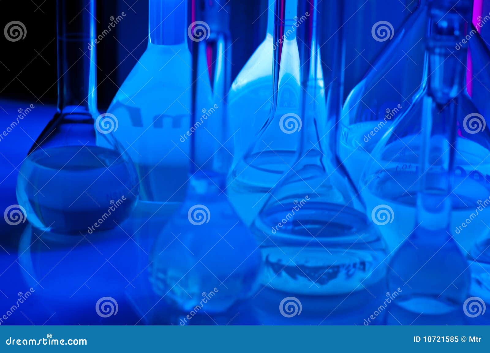 Test tubes in blue light stock image. Image of chemical - 10721585