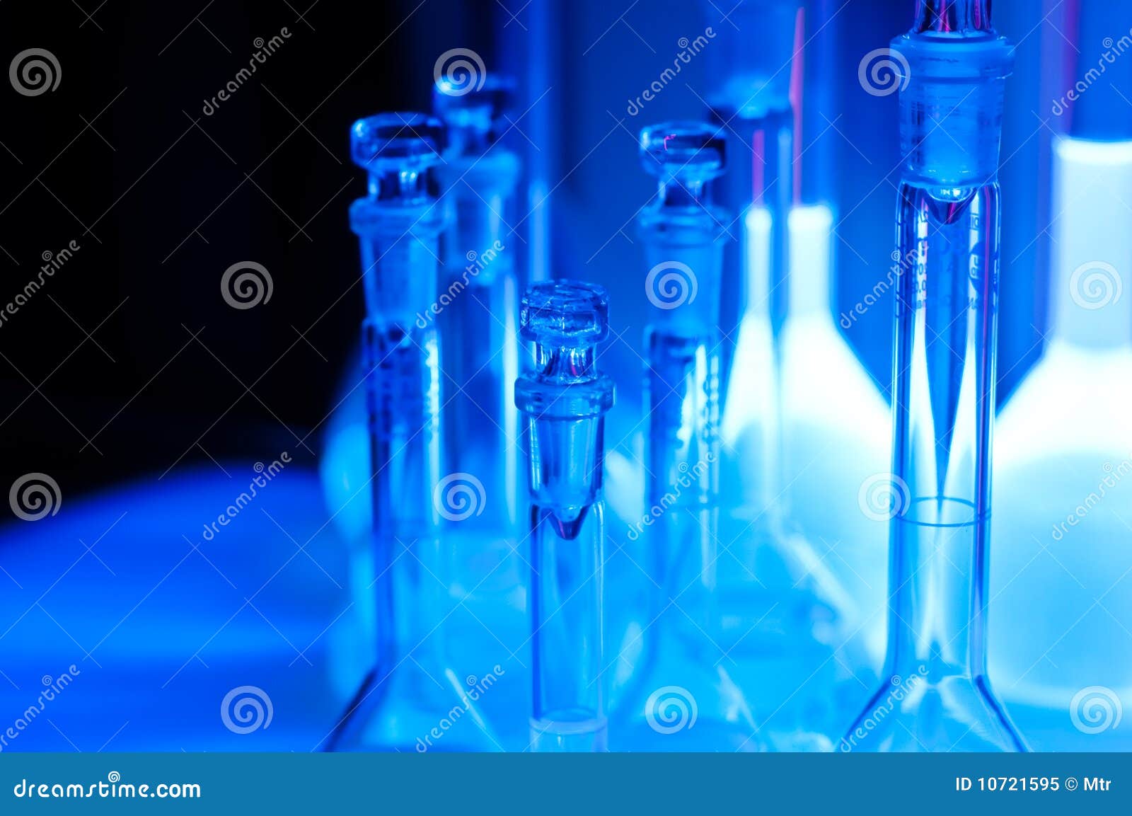 Test tubes in blue light stock image. Image of laboratory - 10721595