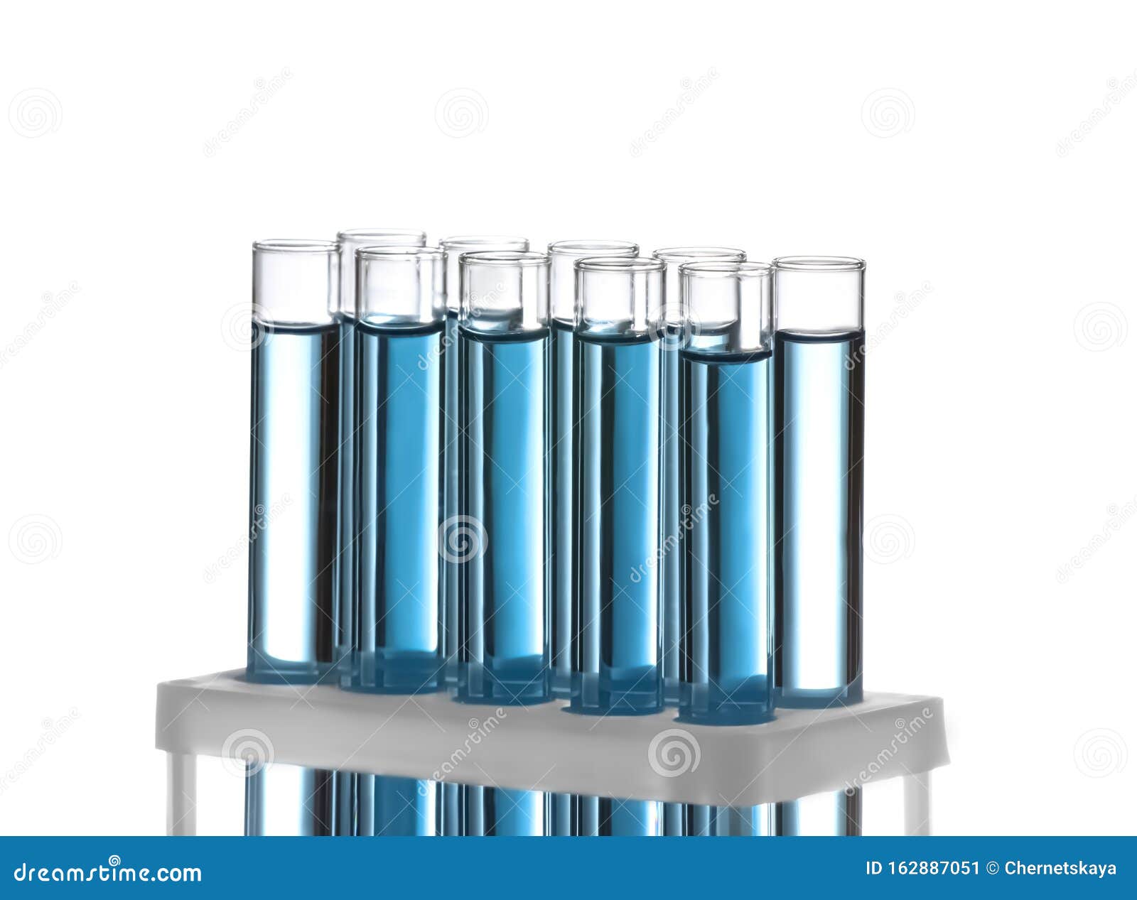 Test Tubes with Blue Liquid . Laboratory Glassware Stock Image - Image ...