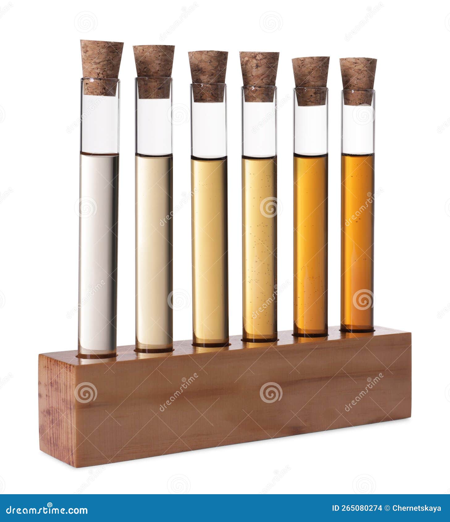Test Tubes with Brown Liquid in Stand on White Background Stock Photo ...