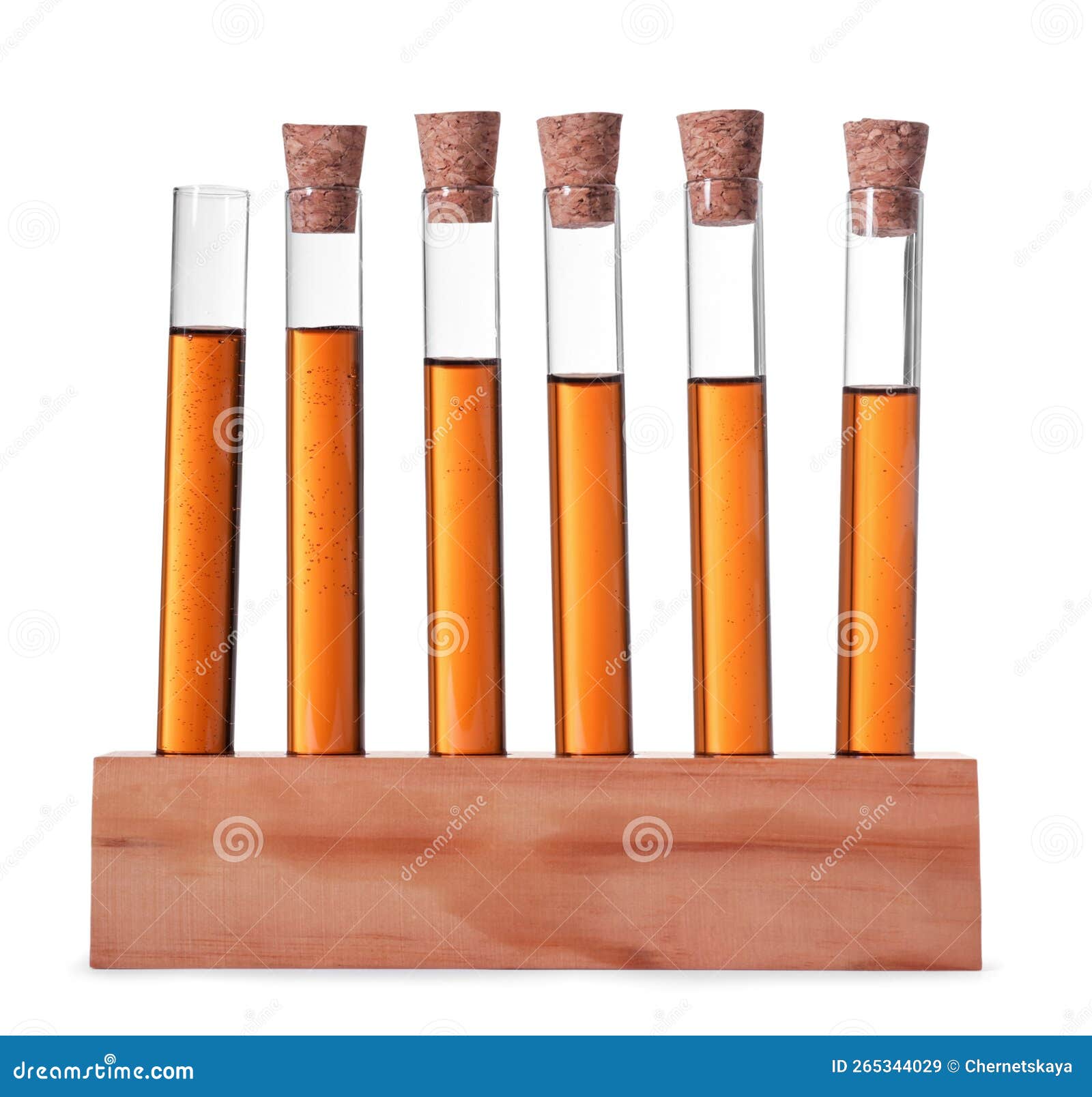 Test Tubes with Brown Liquid in Stand on White Background Stock Image ...