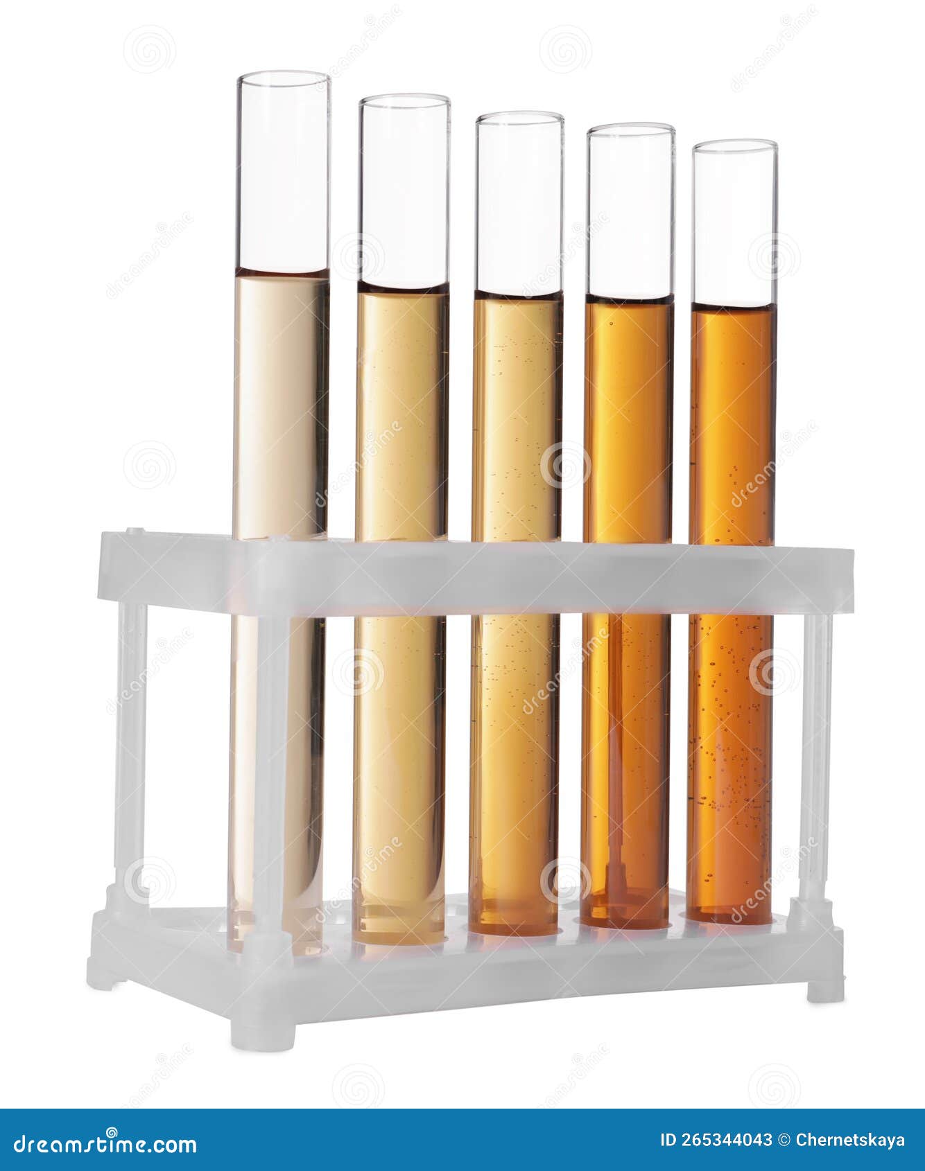 Test Tubes with Brown Liquid in Stand on White Background Stock Image ...