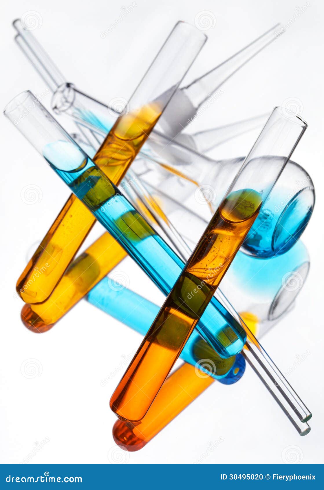 Test Tubes with Colored Liquid on a White Background Stock Photo ...