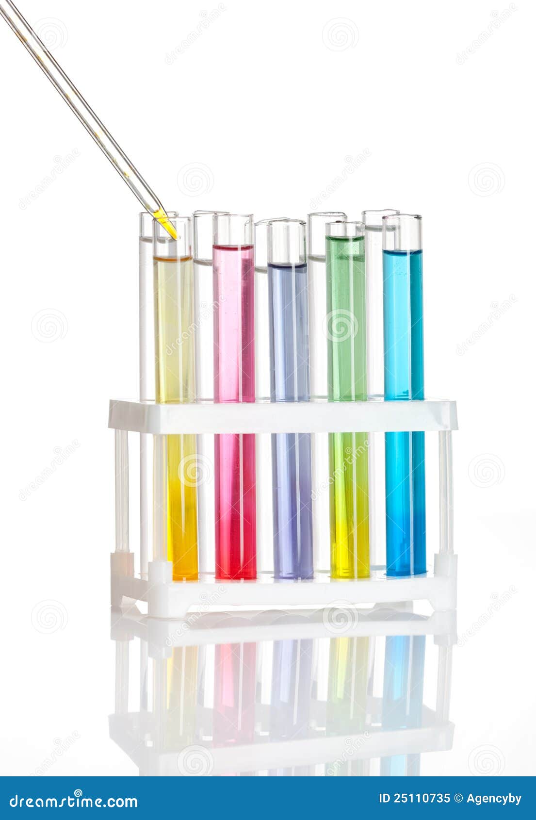 Test Tubes with a Colored Reagents in a Rack Stock Image - Image of ...