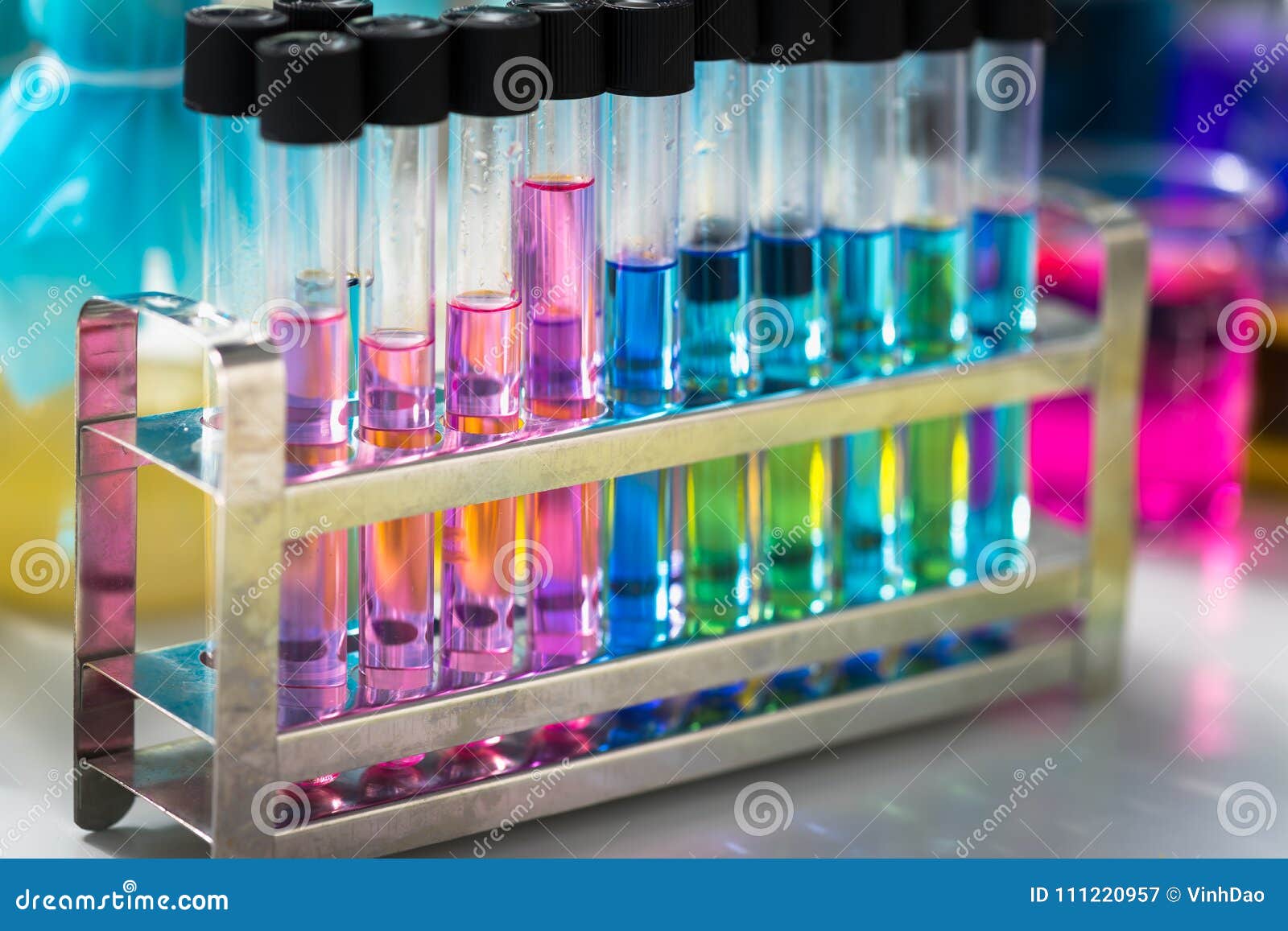 Test Tubes with Colorful Chemicals Stock Image - Image of analysis ...