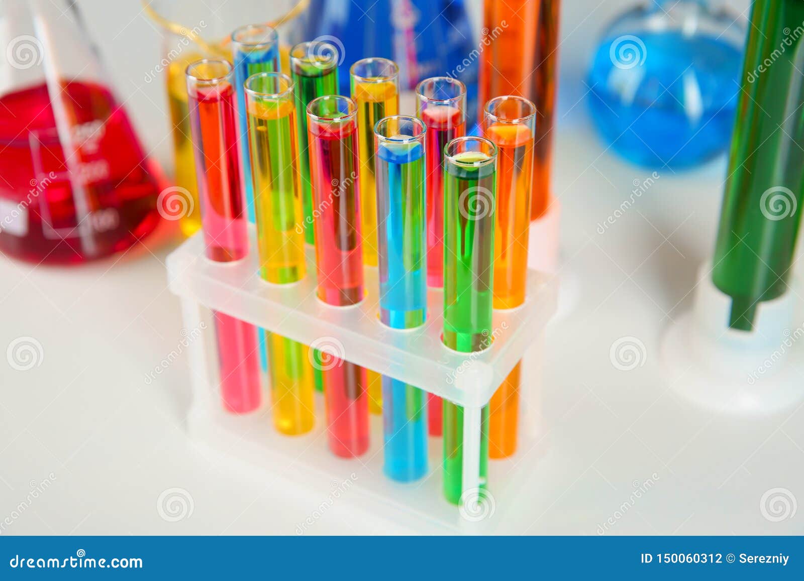 Test Tubes with Colorful Samples in Laboratory Stock Photo - Image of ...