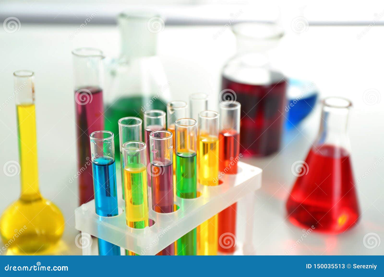 Test Tubes with Colorful Samples in Laboratory Stock Image - Image of ...