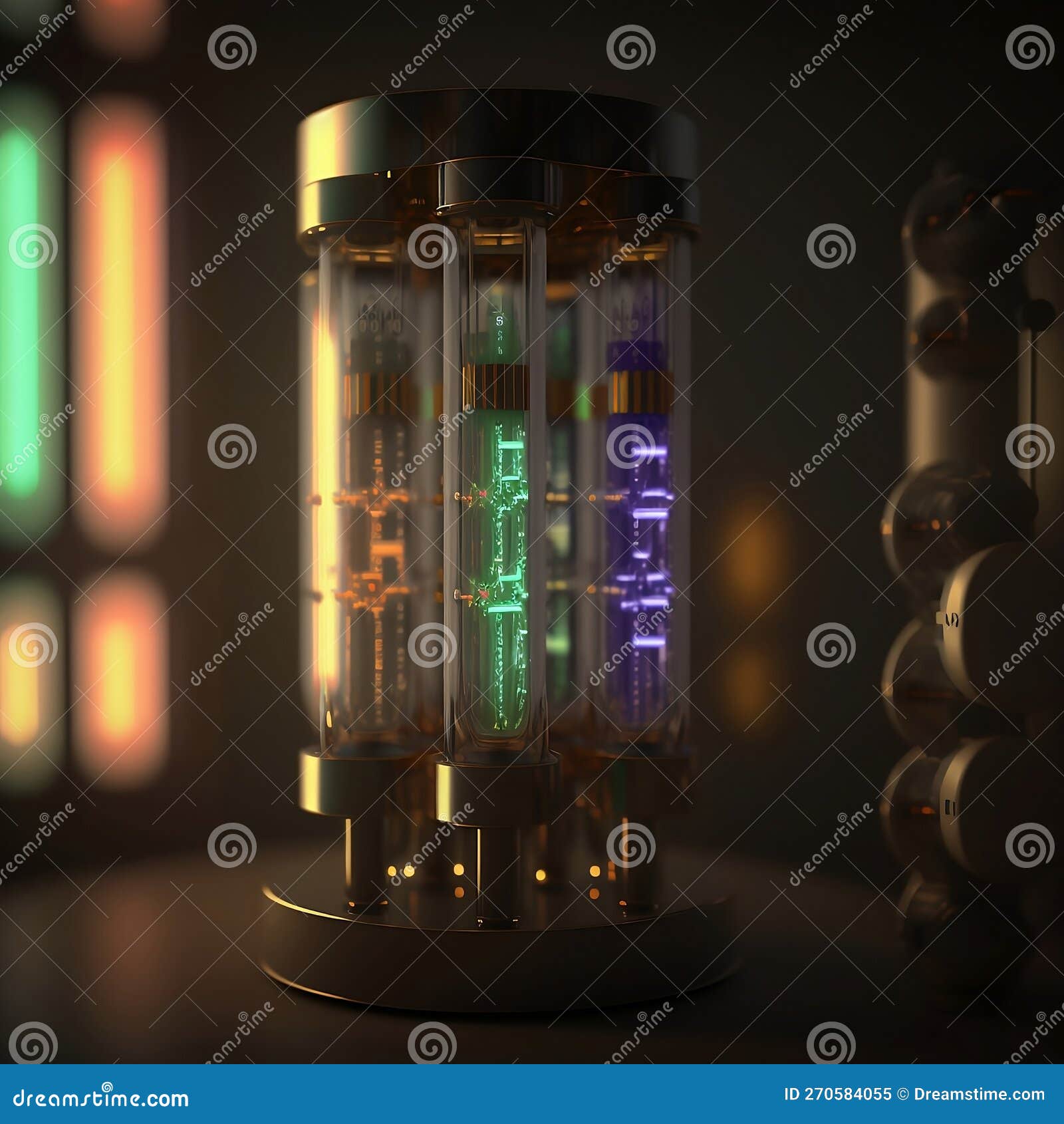 Test Tubes with Coloured Glowing Valves Inside. Stock Illustration ...