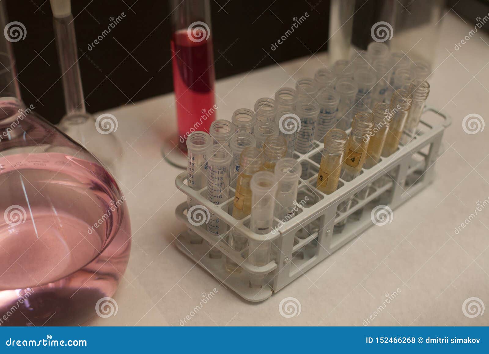 Test Tubes and Containers for Experiments in the Laboratory Stock Photo ...