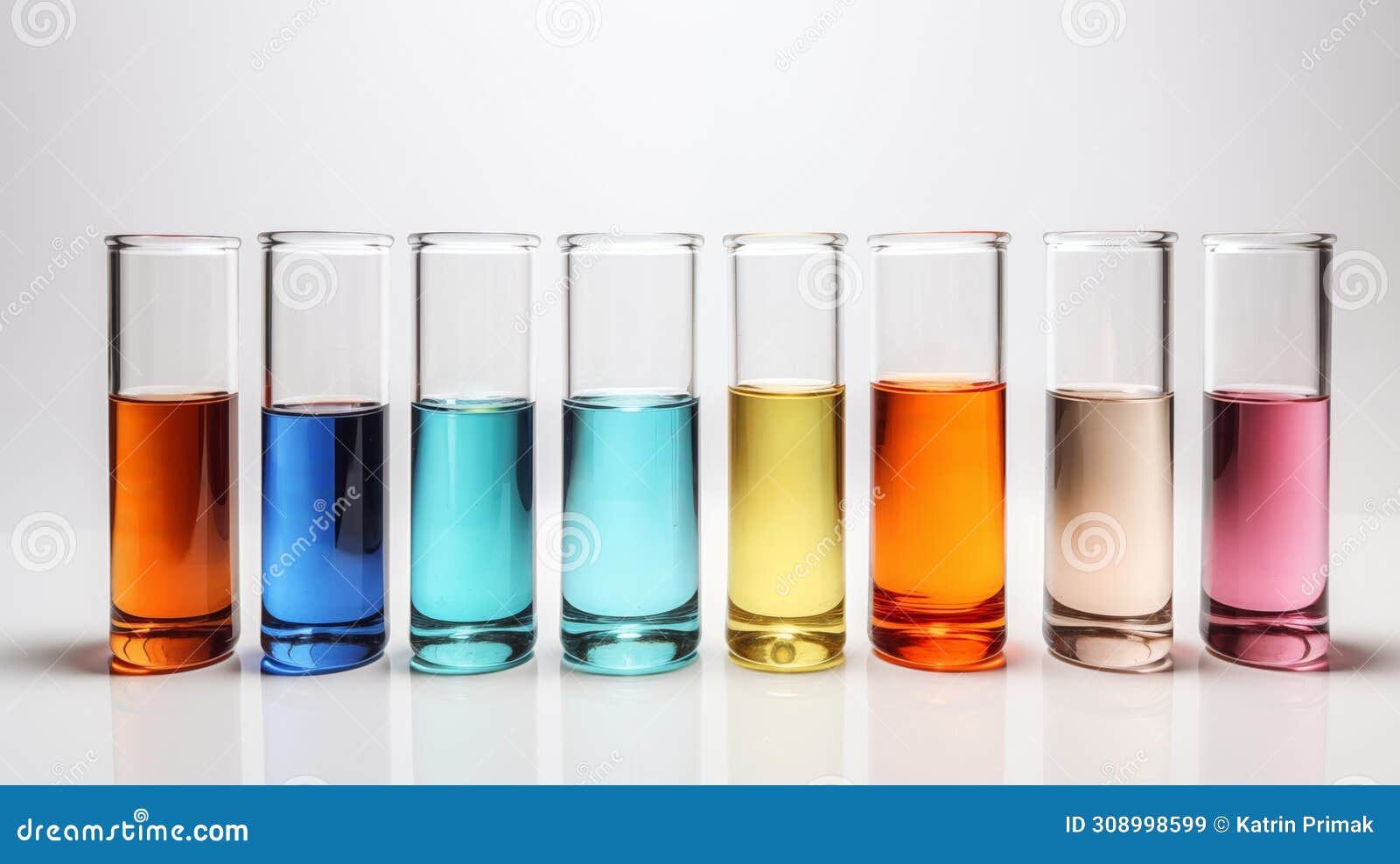 Test Tubes of Different Shapes and Sizes with Different Colored Liquid ...