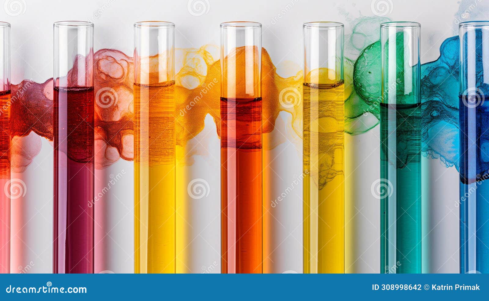 Test Tubes of Different Shapes and Sizes with Different Colored Liquid ...