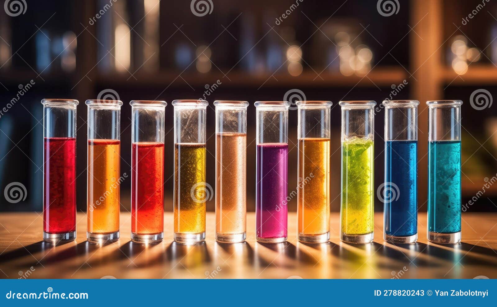 Test Tubes Filled with Colorful Liquid Samples. Generative AI Stock ...
