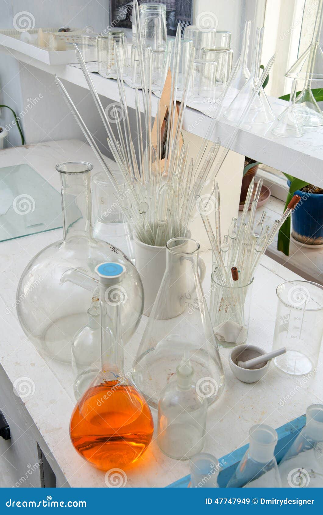 Test Tubes and Flasks in the Chemical Laboratory Stock Image - Image of ...