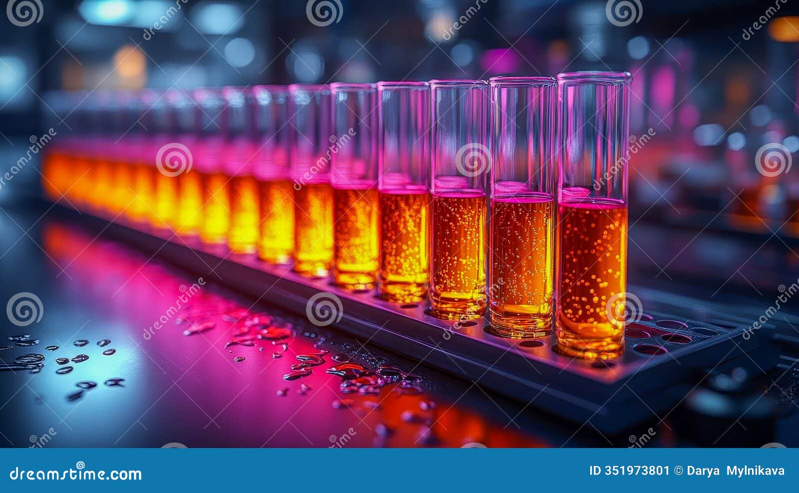 Test Tubes in the Lab Filled with Liquids Stock Image - Image of ...
