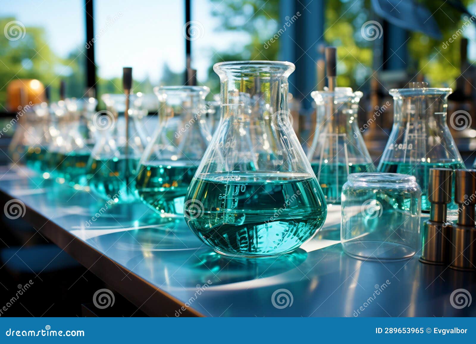 Test Tubes with Laboratory Chemical Tests Stand on the Table Stock ...
