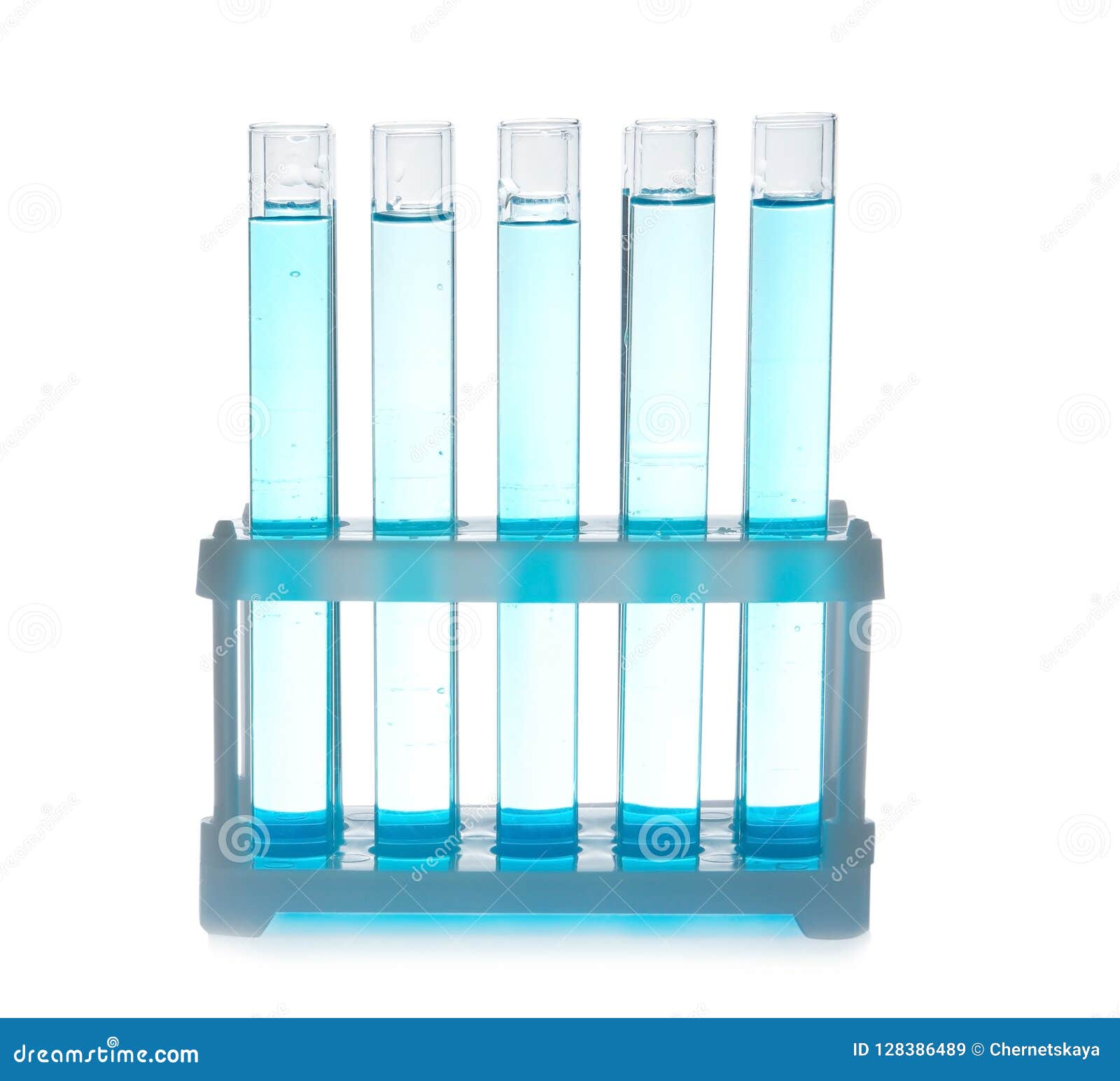 Test Tubes with Liquid in Holder on Table Against White Background ...