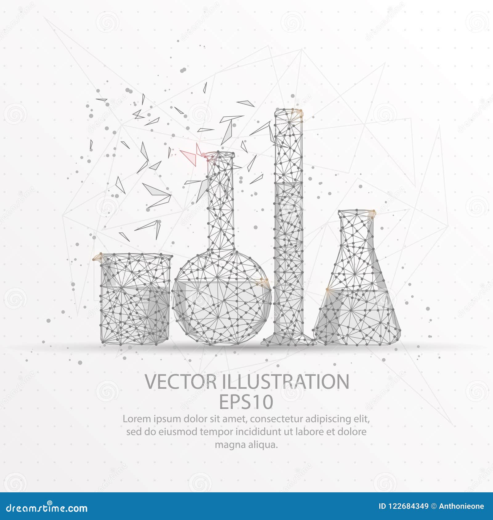 Test Tubes Low Poly Wire Frame on White Background. Stock Vector ...