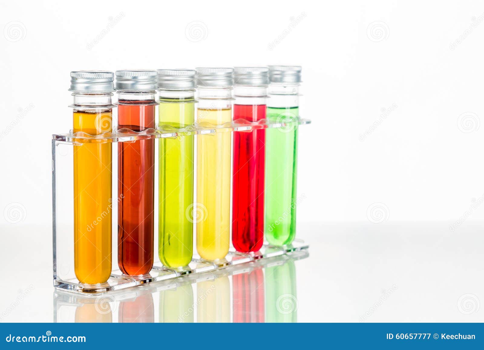 Test Tubes with Multi Color Chemicals Isolated in White Stock Image ...