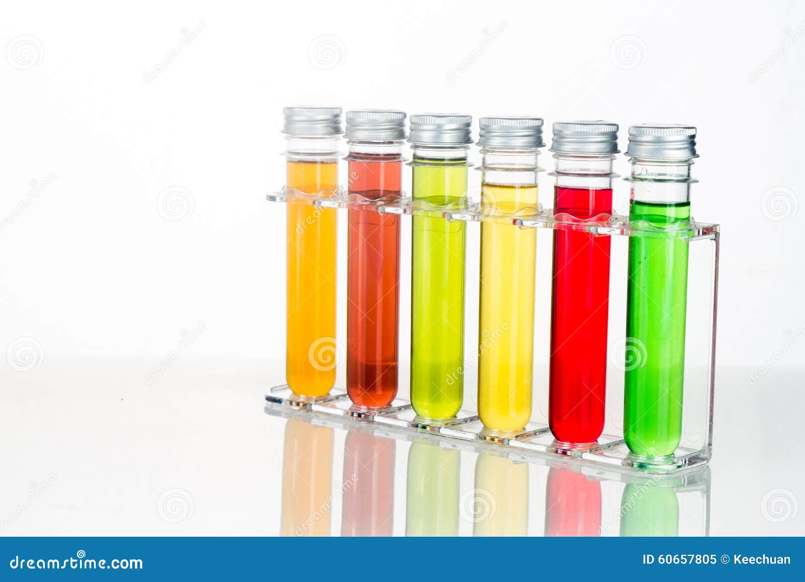 Test Tubes with Multi Color Chemicals in White Stock Image - Image of ...
