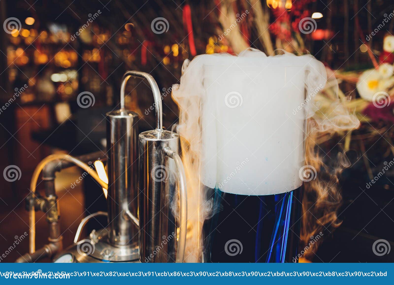 Test Tubes with Multi-colored Liquid. Alcohol in Test Tubes Dark Bar ...