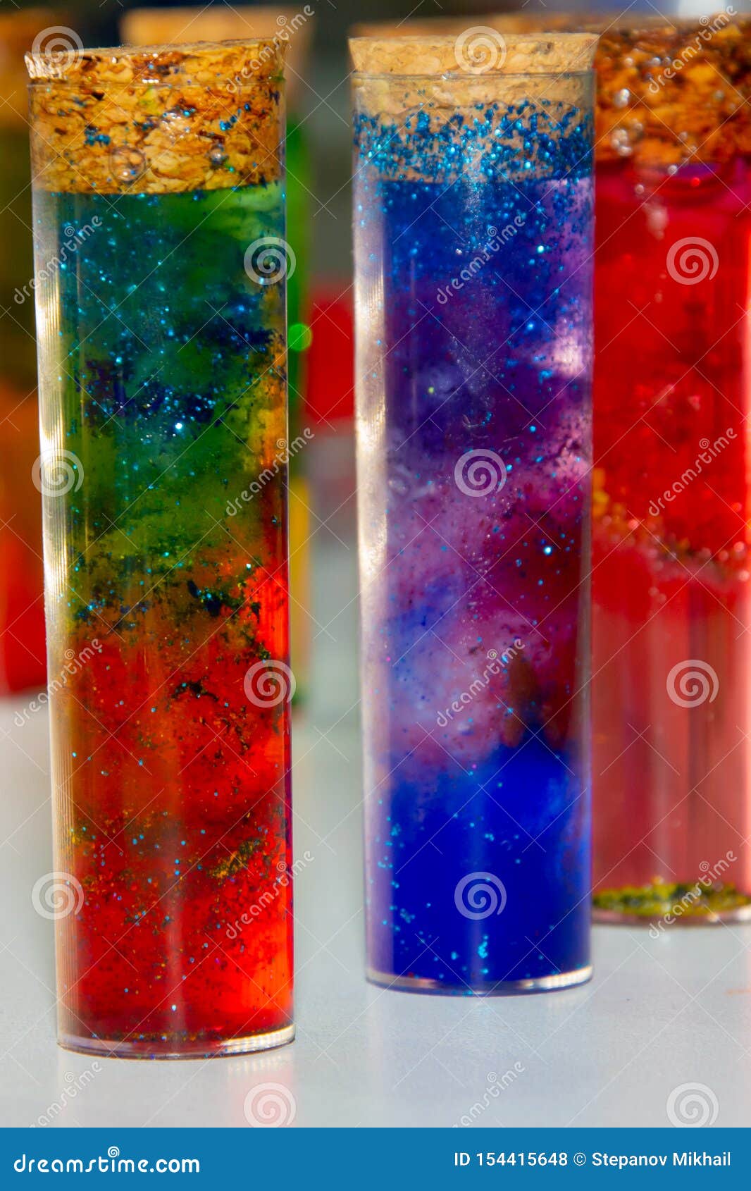 Test Tubes with Multi-colored Liquid Inside Stock Photo - Image of ...