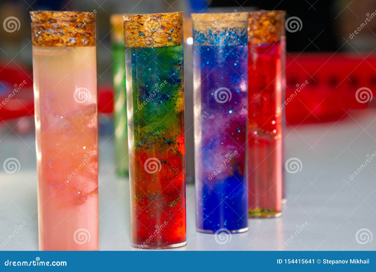 Test Tubes with Multi-colored Liquid Inside Stock Image - Image of ...