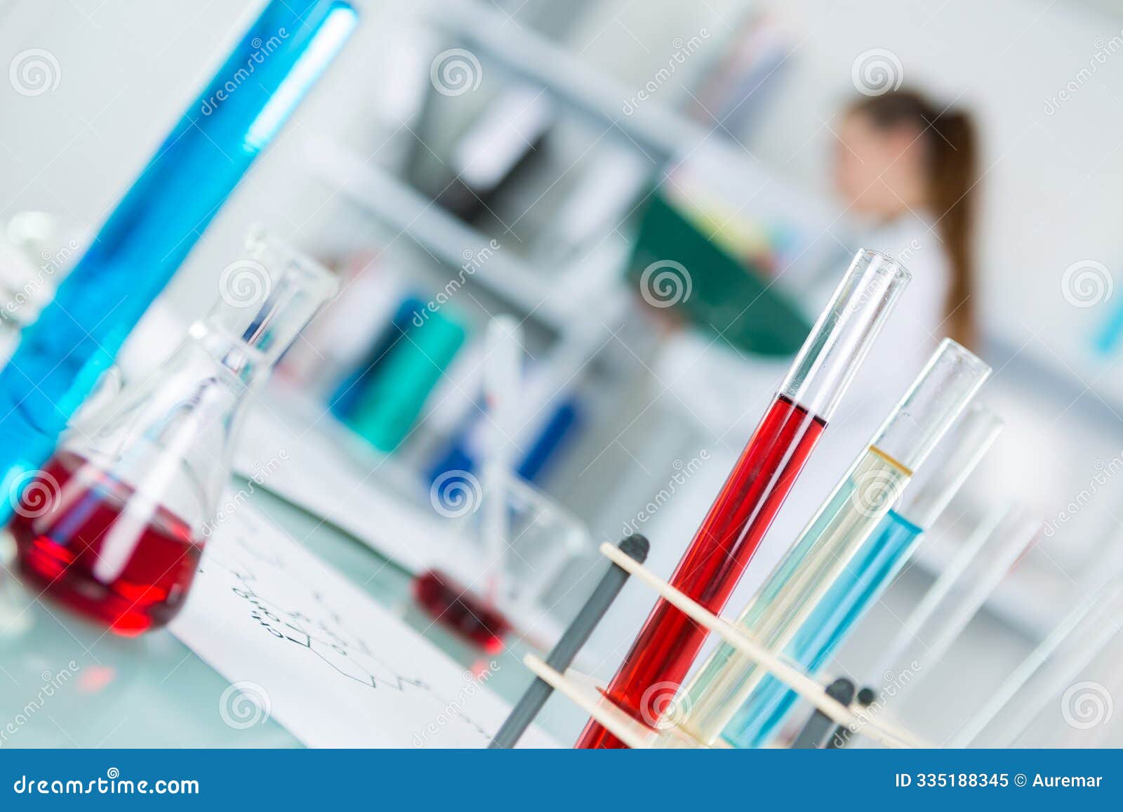 Test Tubes in Rack on Laboratory Background Stock Image - Image of ...