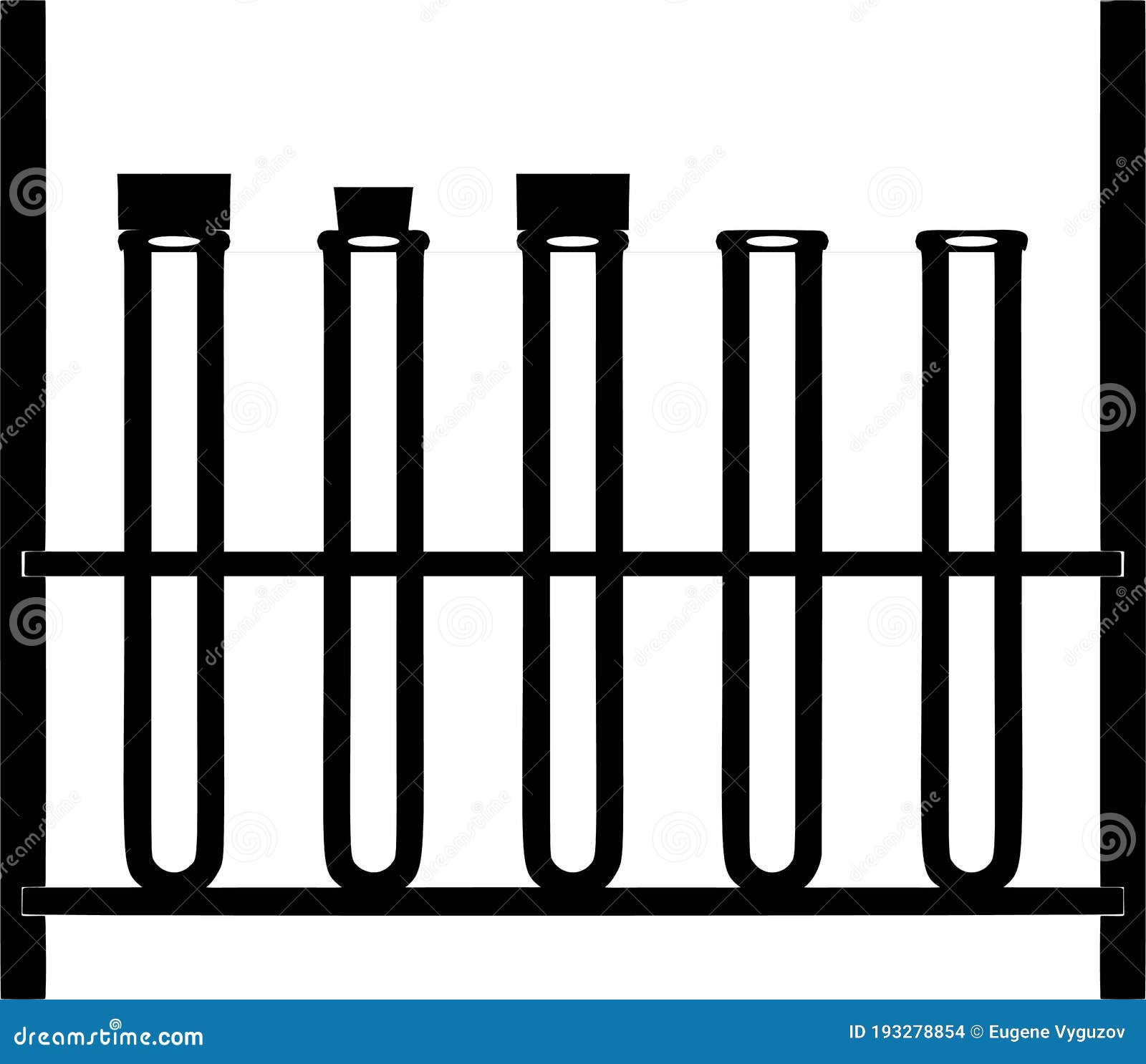 Test Tubes Rack Vector Illustration Stock Vector - Illustration of ...