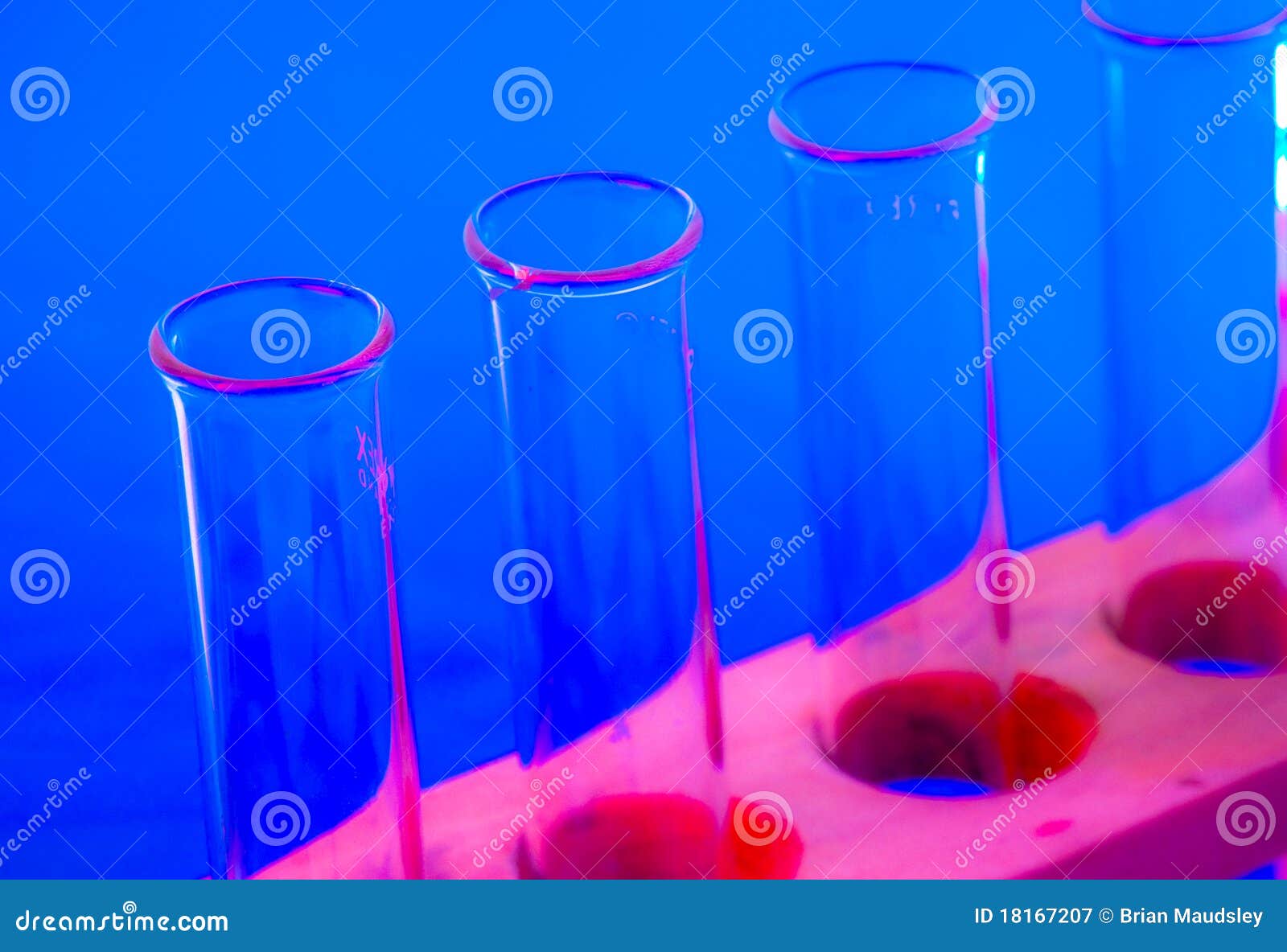 Test Tubes in Red and Blue. Stock Image - Image of glass, chemistry ...