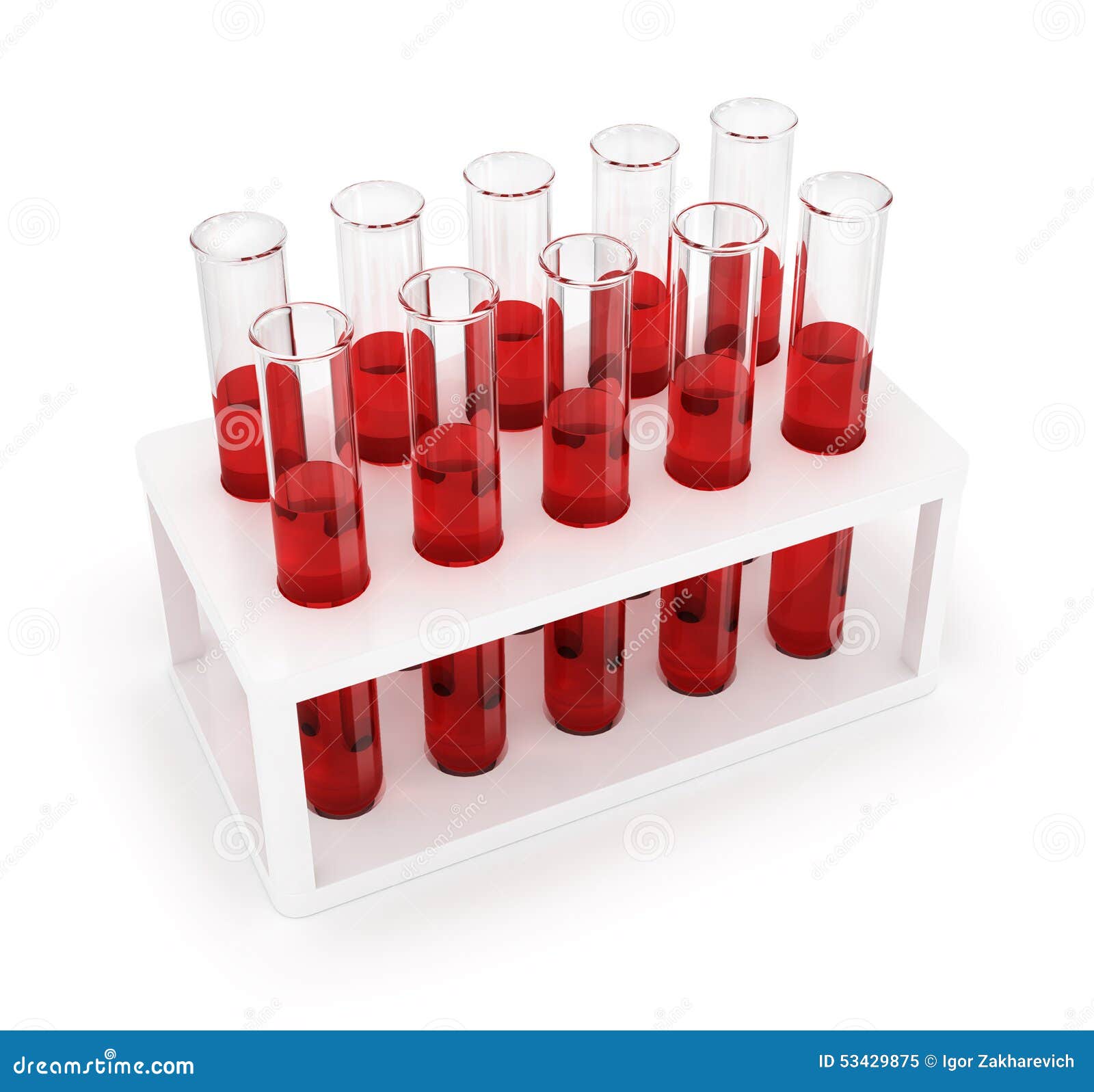 Test Tubes with Red Liquid in Holder Stock Image - Image of sample ...