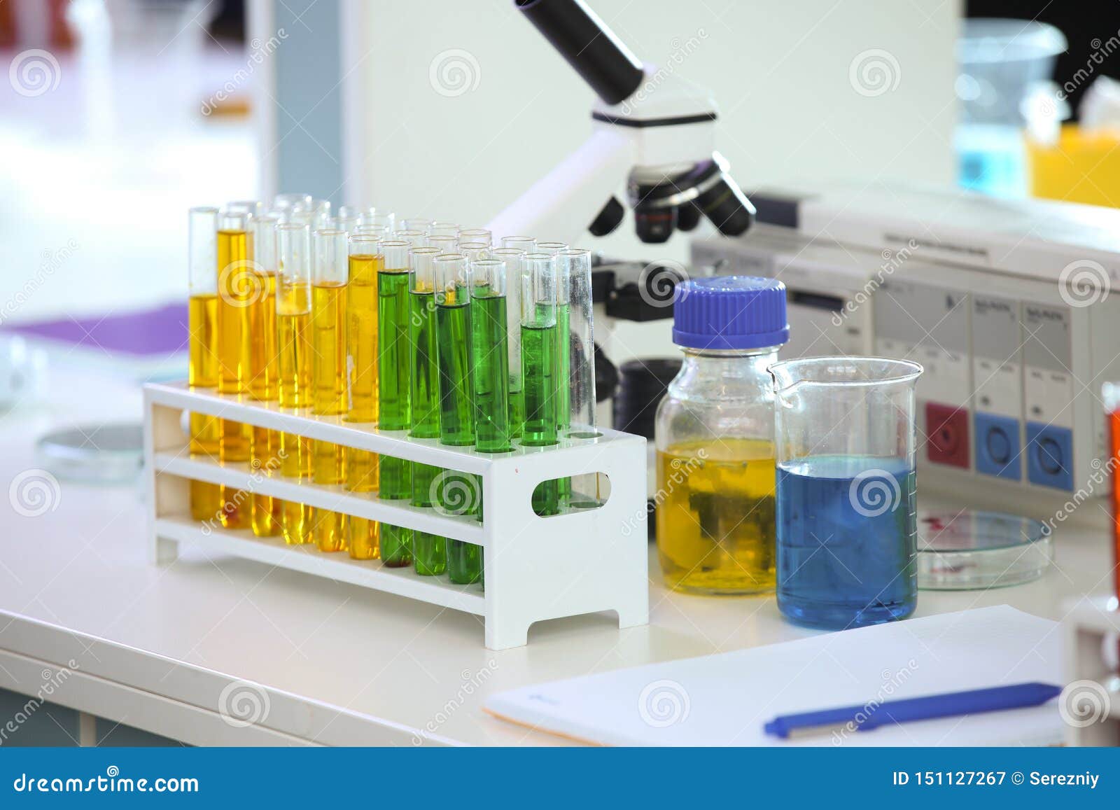 Test Tubes with Samples on Table in Laboratory Stock Image - Image of ...