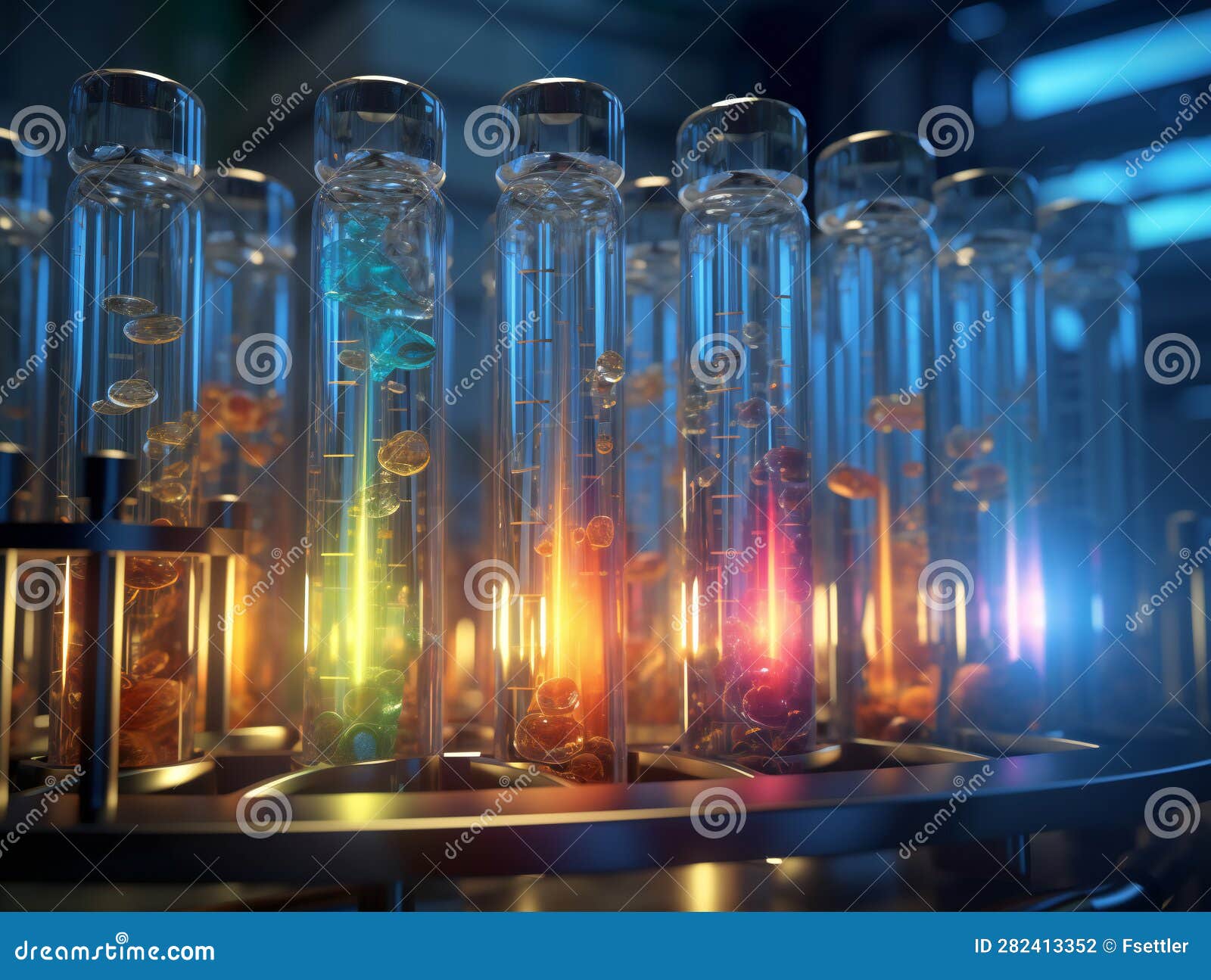 Test Tubes in the Science Lab. Development of New Chemicals Stock ...