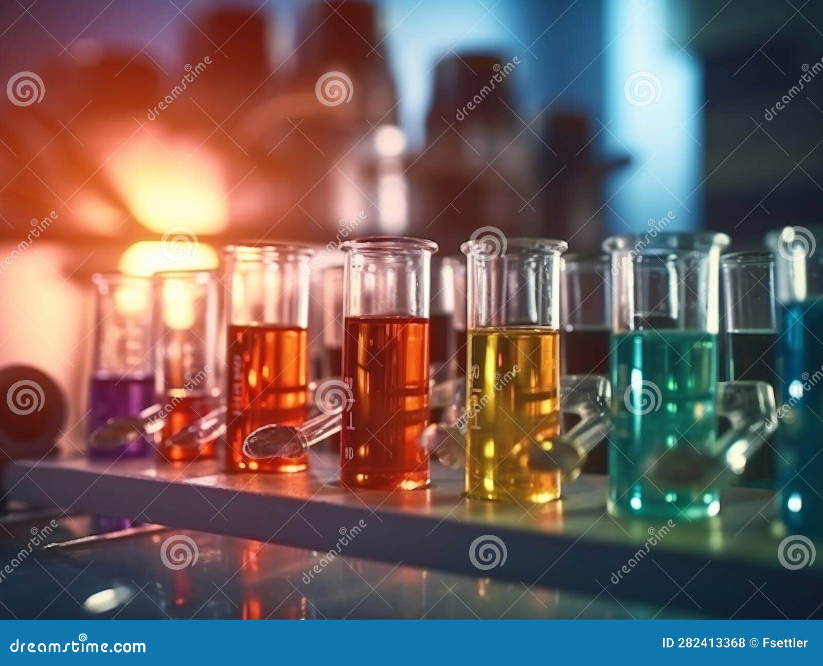 Test Tubes in the Science Lab. Development of New Chemicals Stock ...