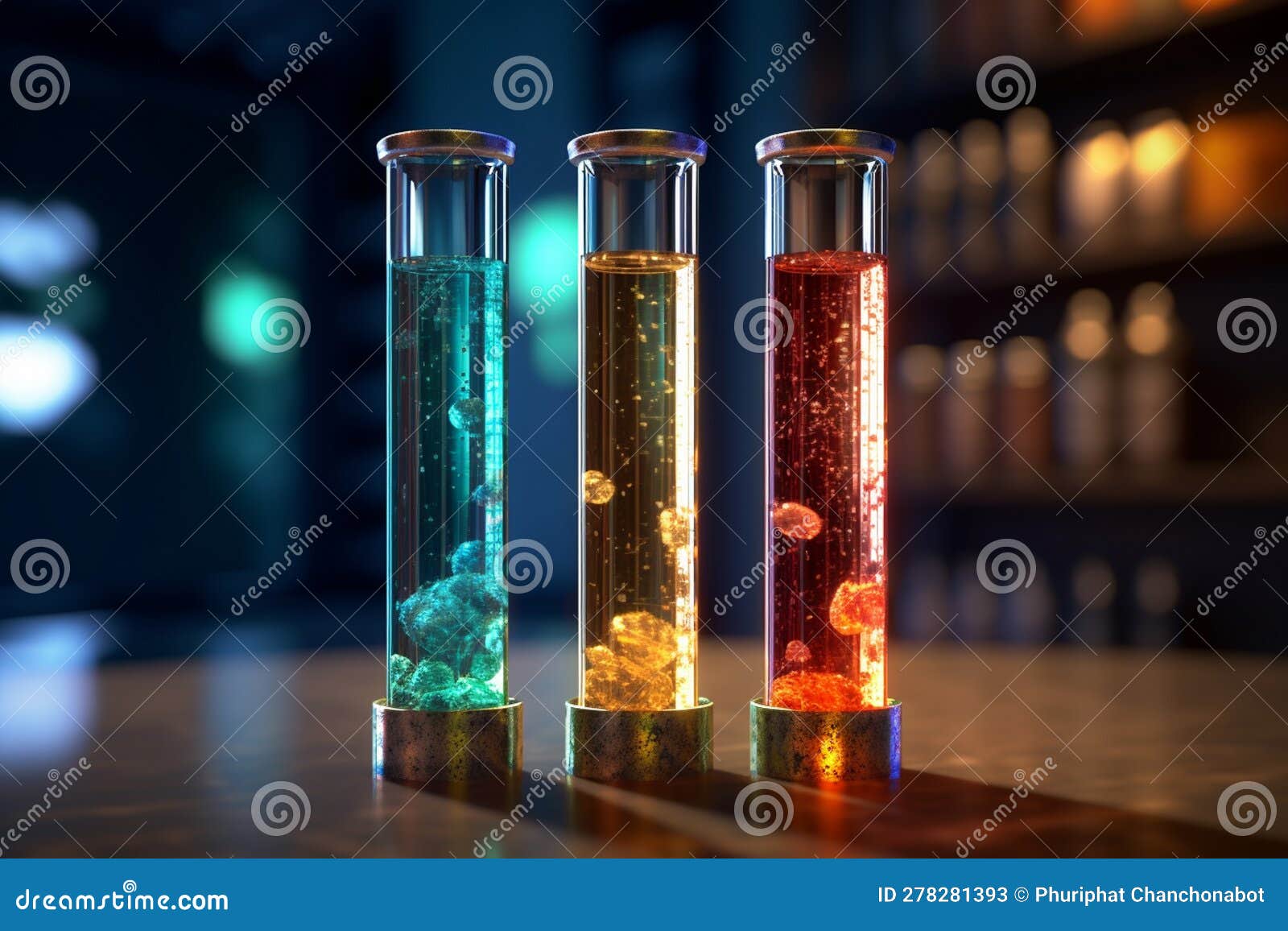 Test Tubes in a Science Lab with Generative AI Stock Illustration ...