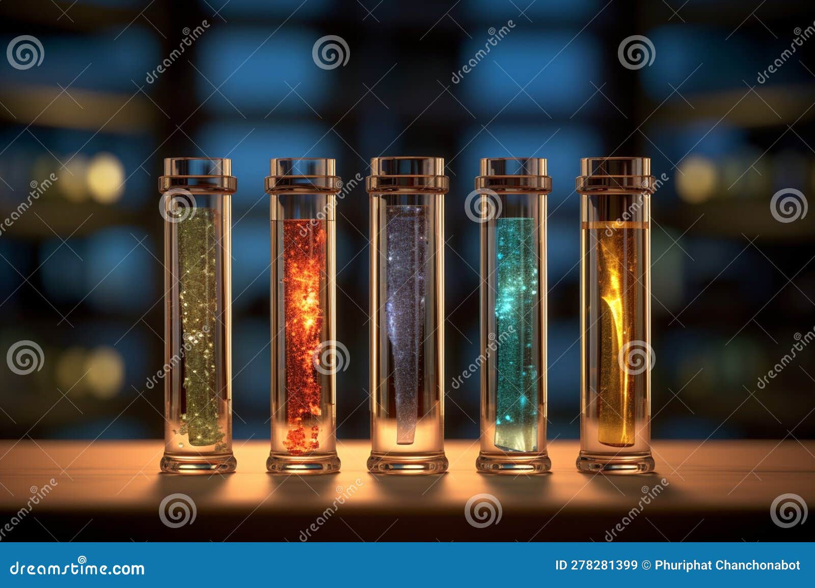 Test Tubes in a Science Lab with Generative AI Stock Illustration ...