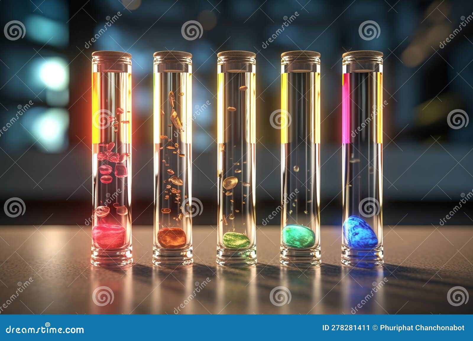 Test Tubes in a Science Lab with Generative AI Stock Illustration ...